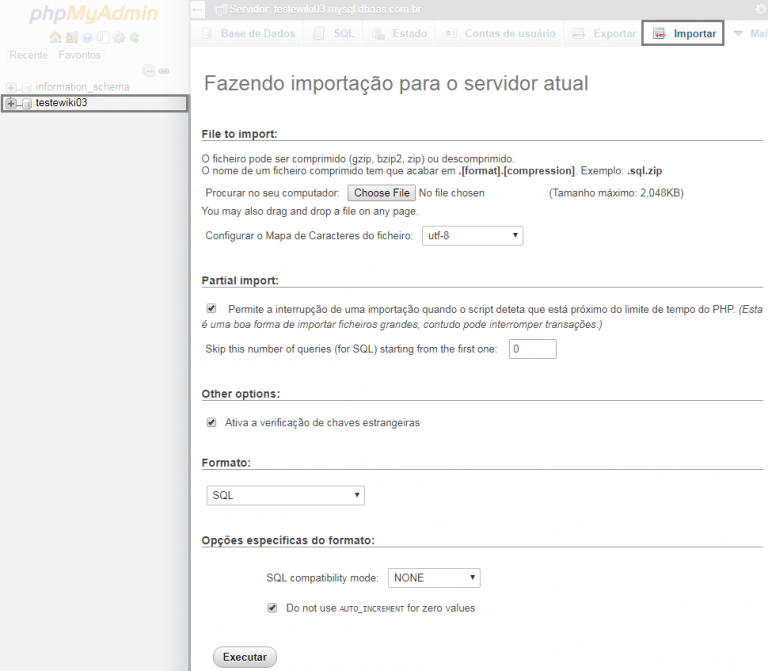 Como realizar backup e restore de banco de dados - Ajuda Locaweb