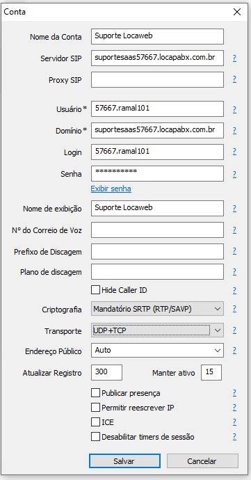 Como configurar o MicroSIP - PABX Virtual