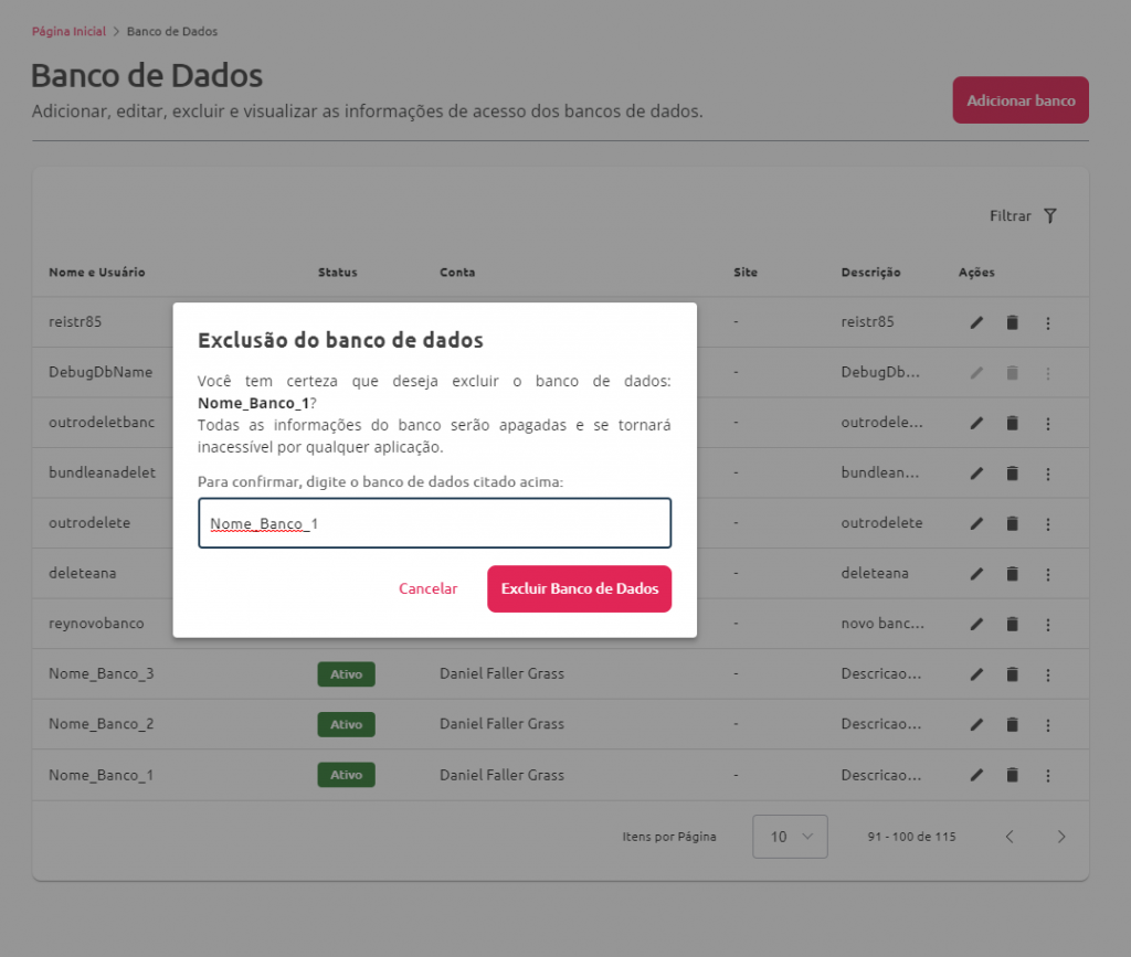 Como excluir um banco de dados - Revenda Locaweb