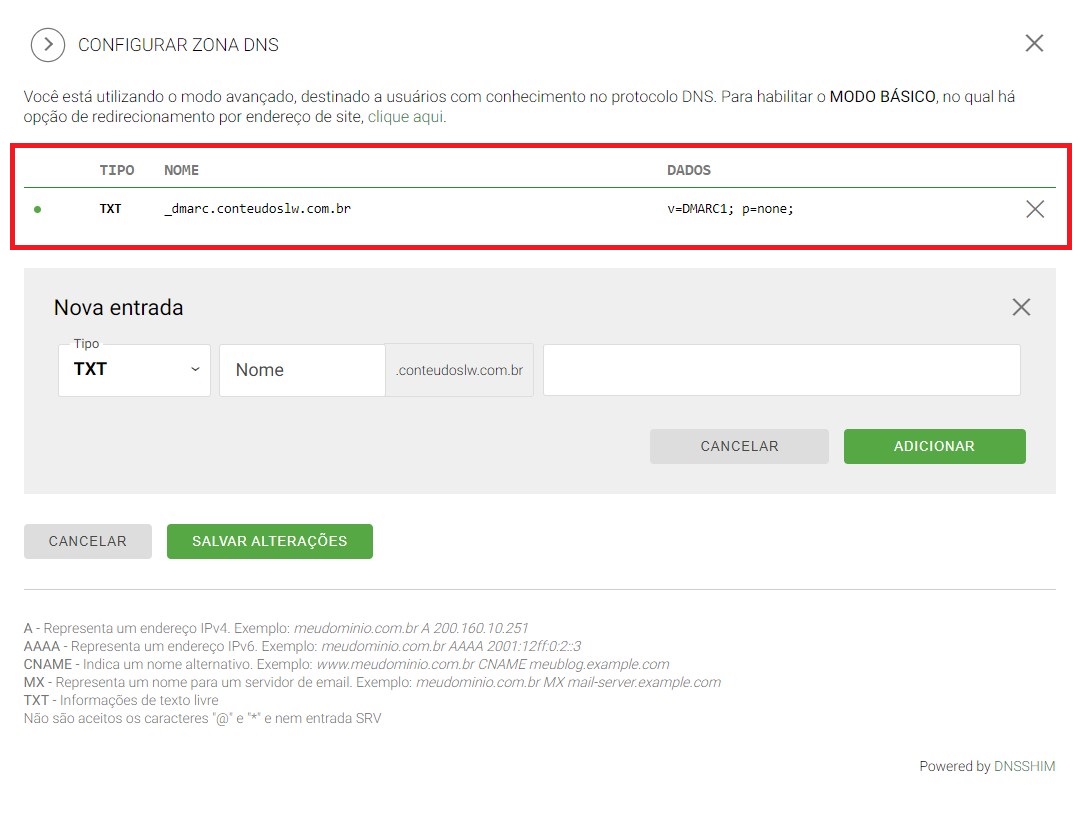 Como configurar o apontamento DMARC da Locaweb no Registro.br - Registro de Domínio - Ajuda ...