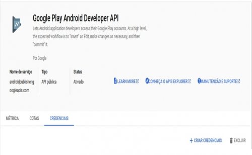 Como usar a API Google Play Developer?