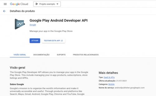 Como usar a API Google Play Developer?